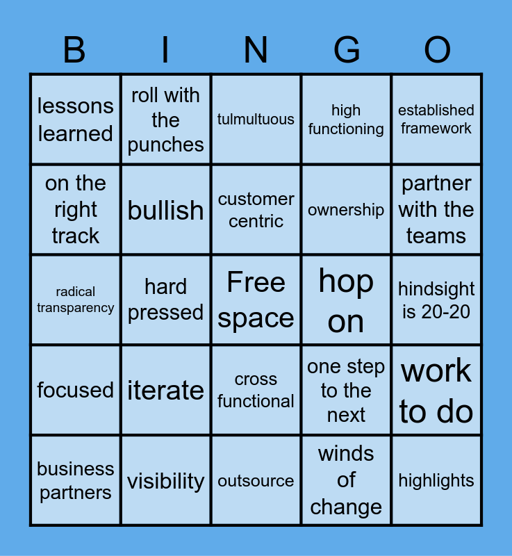 FOA Town Hall Bingo Card