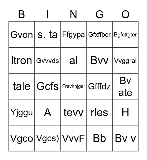 wvsbeb ev3g* Bingo Card