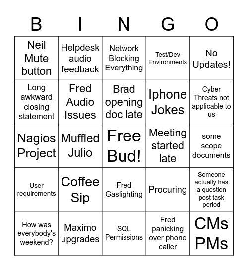Bi Week Bingo Card