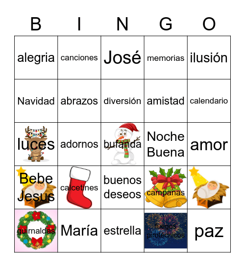 Bingo Navidad Gbj Bingo Card