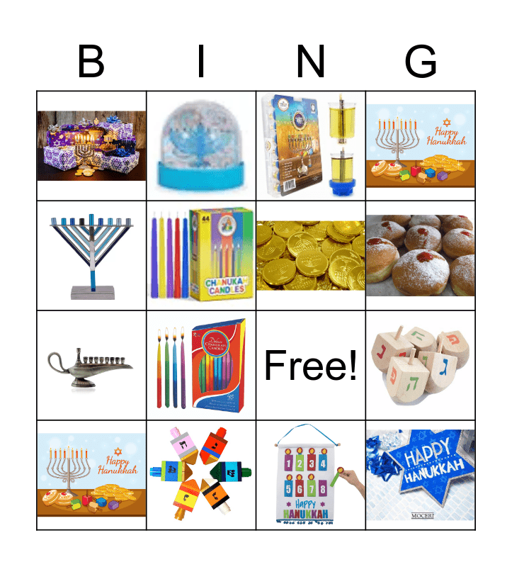 Hanukkah Bingo Card