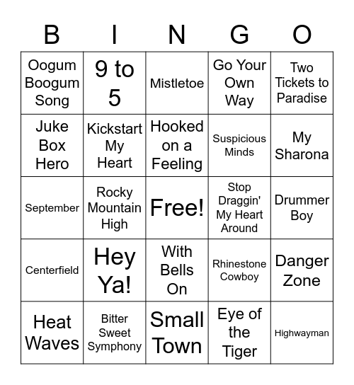 adult 1 Bingo Card