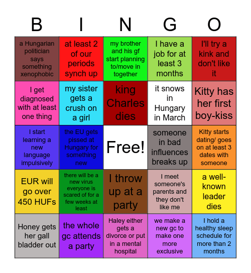 2023 Bingo Card