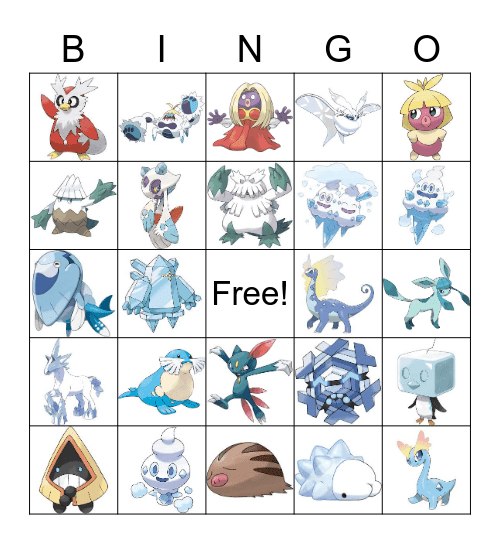 Pokémon Bingo Event Bingo Card