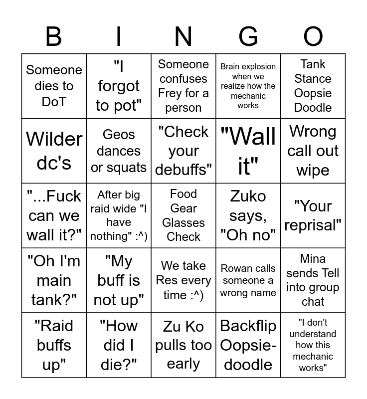 2-Ply Version 4.X Bingo Card