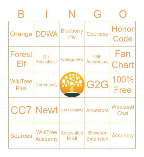 WikiTree#2 Bingo Card