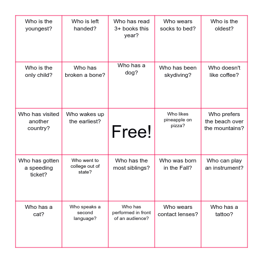 Who's Who BINGO! Bingo Card