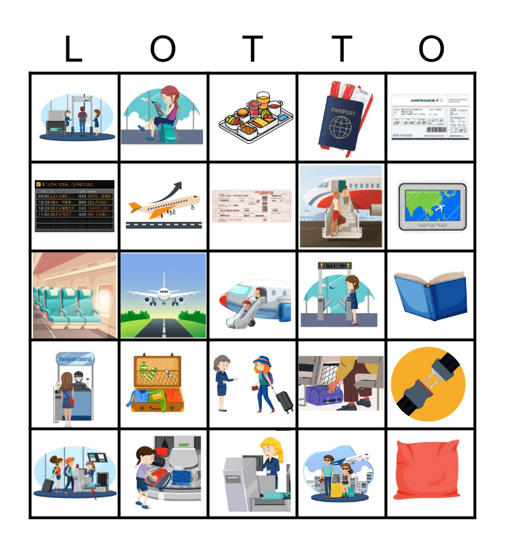 Voyageons en avion! Bingo Card