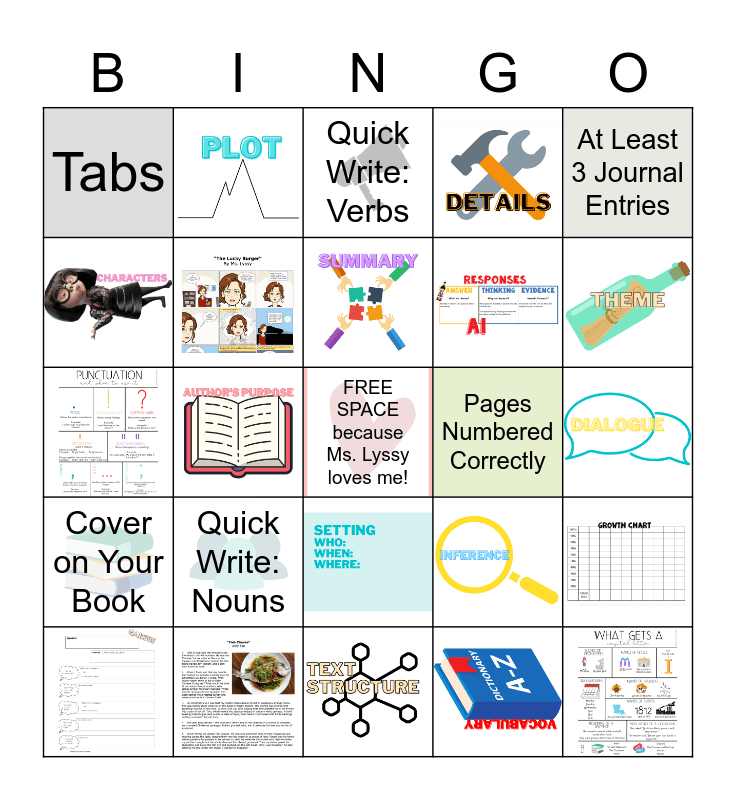 Welcome Back: Notebook Bingo Card