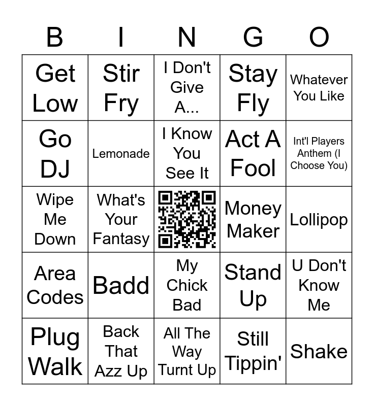 DOWN SOUTH HIP HOP Bingo Card