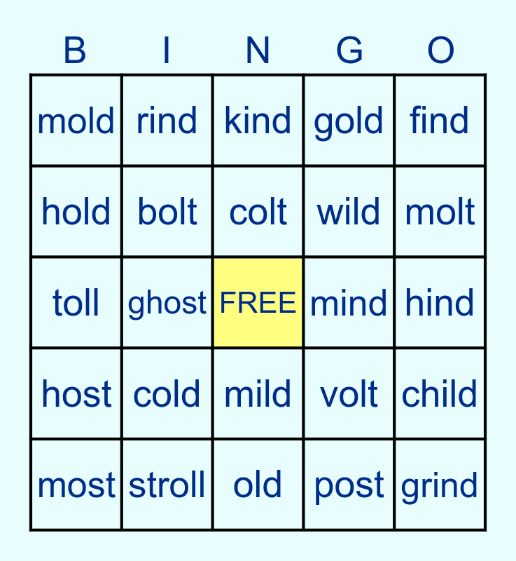 3.11 Kind Old Ghost Bingo Card