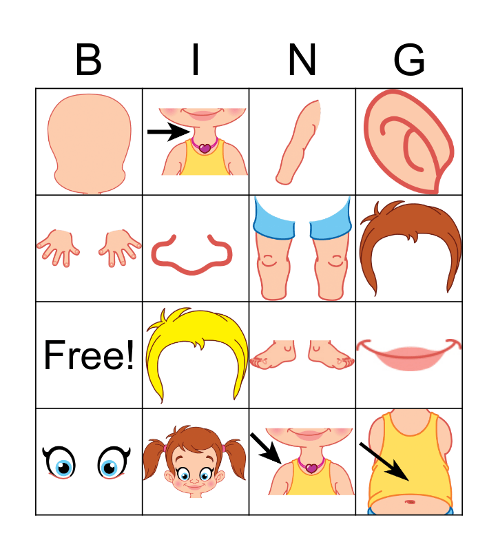 El cuerpo Bingo Card