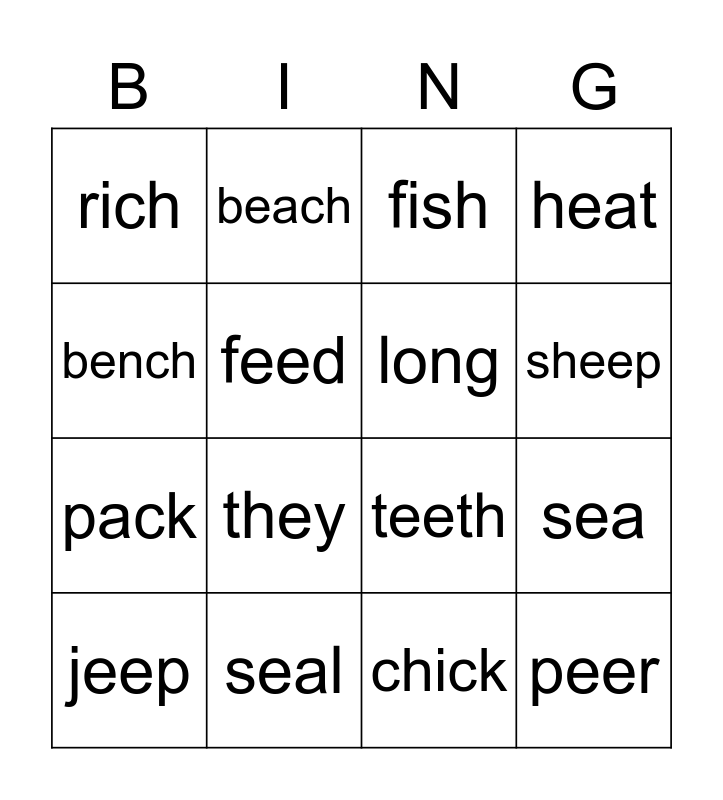 BODY BINGO GAME Bingo Card