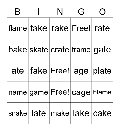 Long a Bingo Card