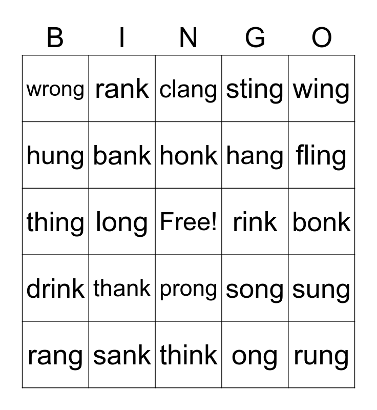Glued Sounds Bingo Card