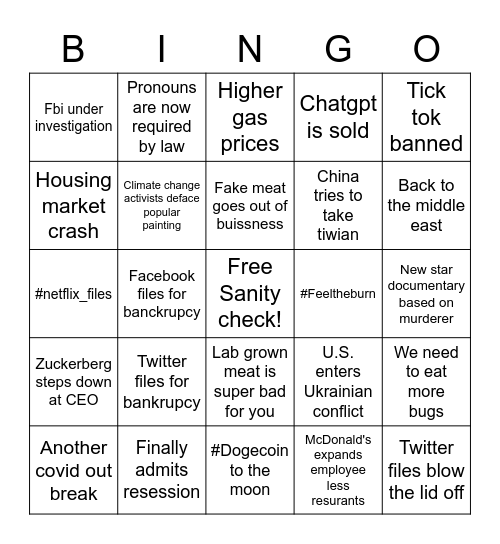 2023 Bing-no Bingo Card