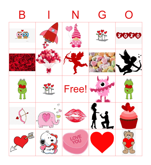Valentines Day Bingo Card