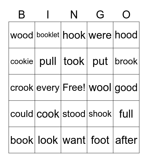 1st grade Bingo Card