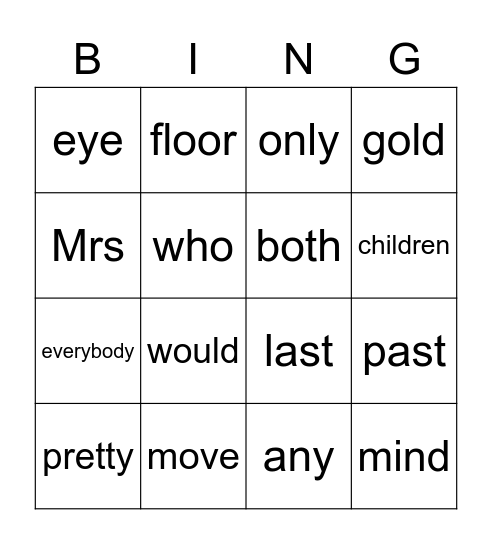 CEW Bingo Card