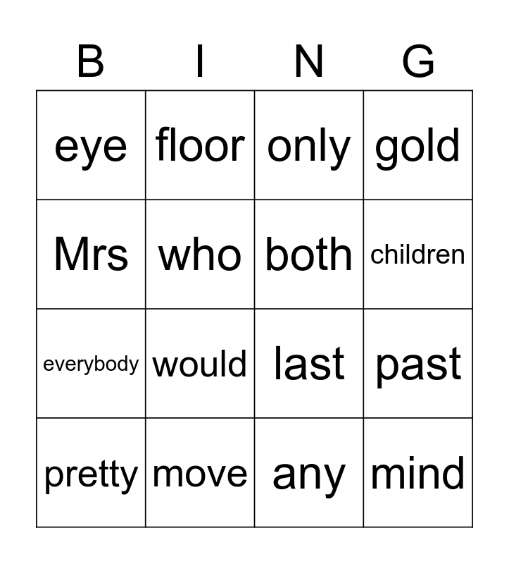 CEW Bingo Card