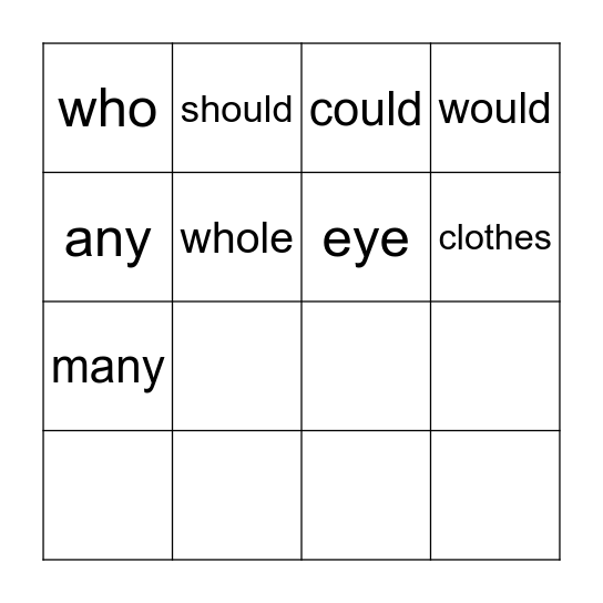 CEW Bingo Card