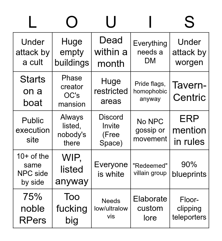 Epsi Phase Bingo Card