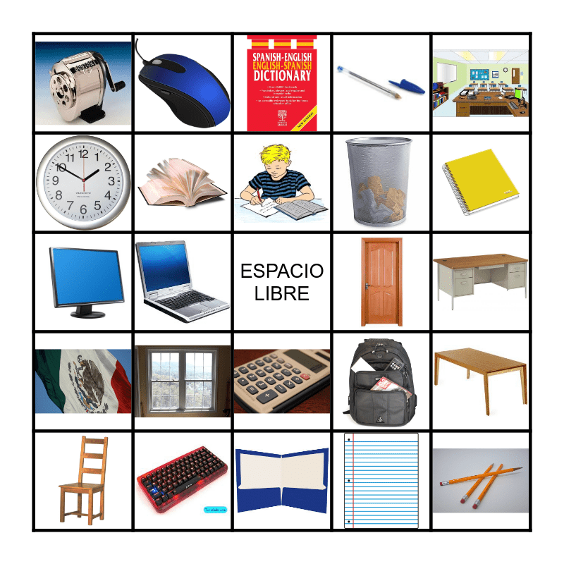 2B Tu sala de clases Bingo Card