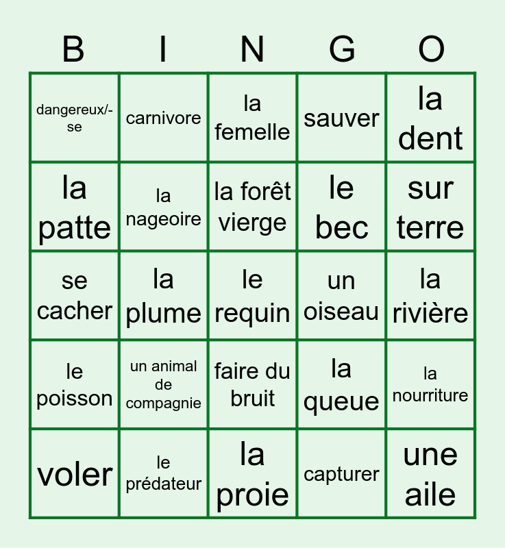 DisDonc 8, Unité 3, LZ 1 & 2 Bingo Card