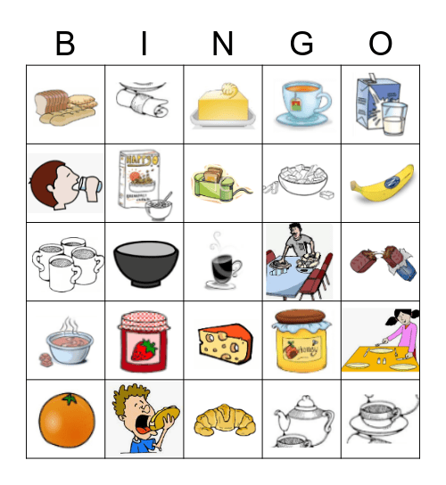 What's for breakfast today? Bingo Card