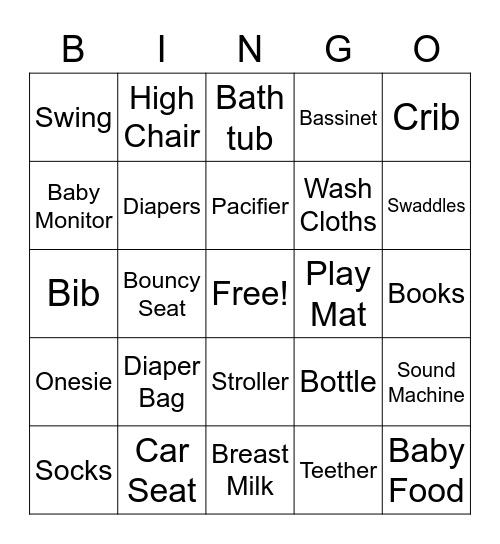RJ's 1st Birthday Bingo Card