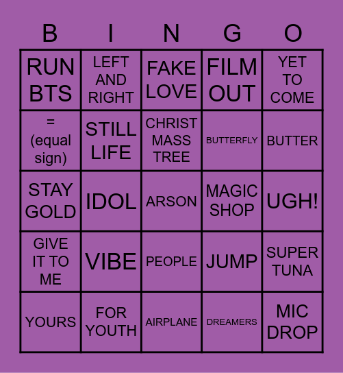 @maze_lyn Bingo Card