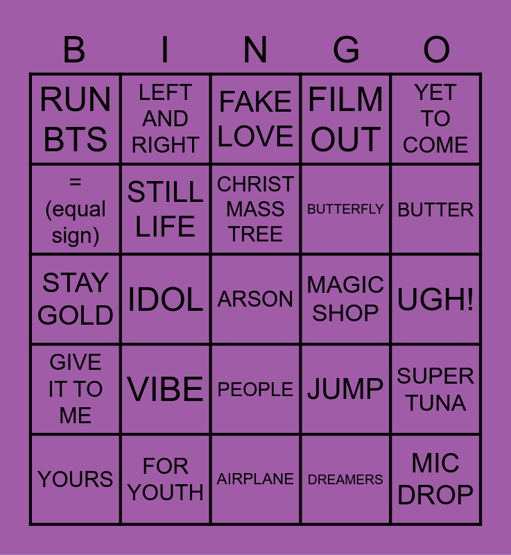 @maze_lyn Bingo Card