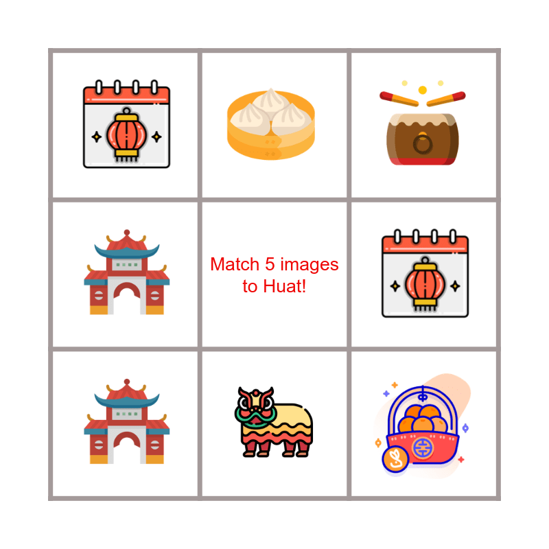 CFS CNY Match & Huat! Bingo Card