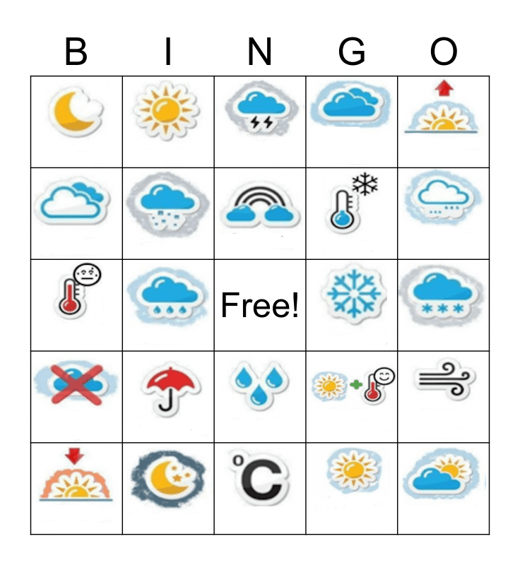 El Clima Bingo Card
