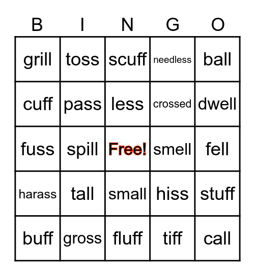 Bonus Letter Bingo Card