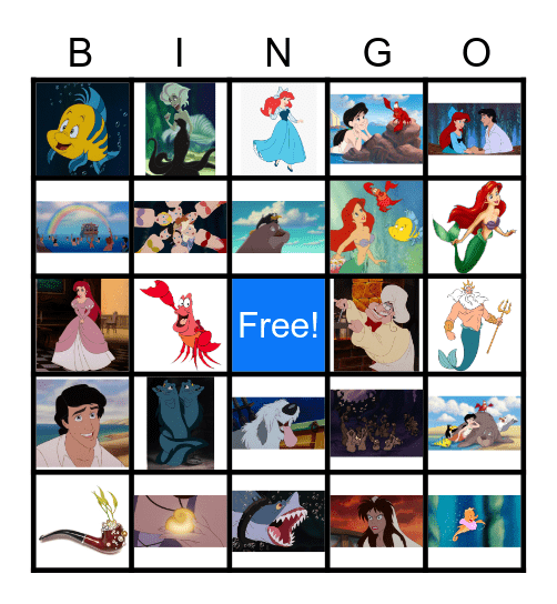 The Little Mermaid Bingo Card