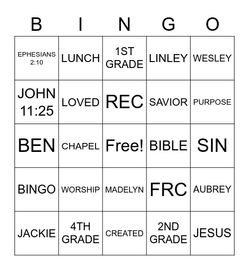 ALL IN 4 HIM Bingo Card