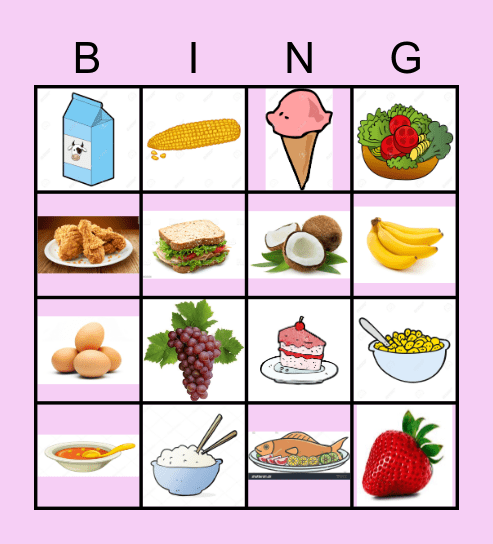 La Comida Bingo Card
