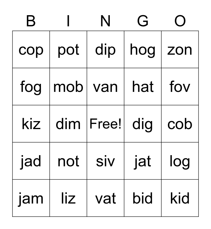 Barton Lesson 3 Bingo Card