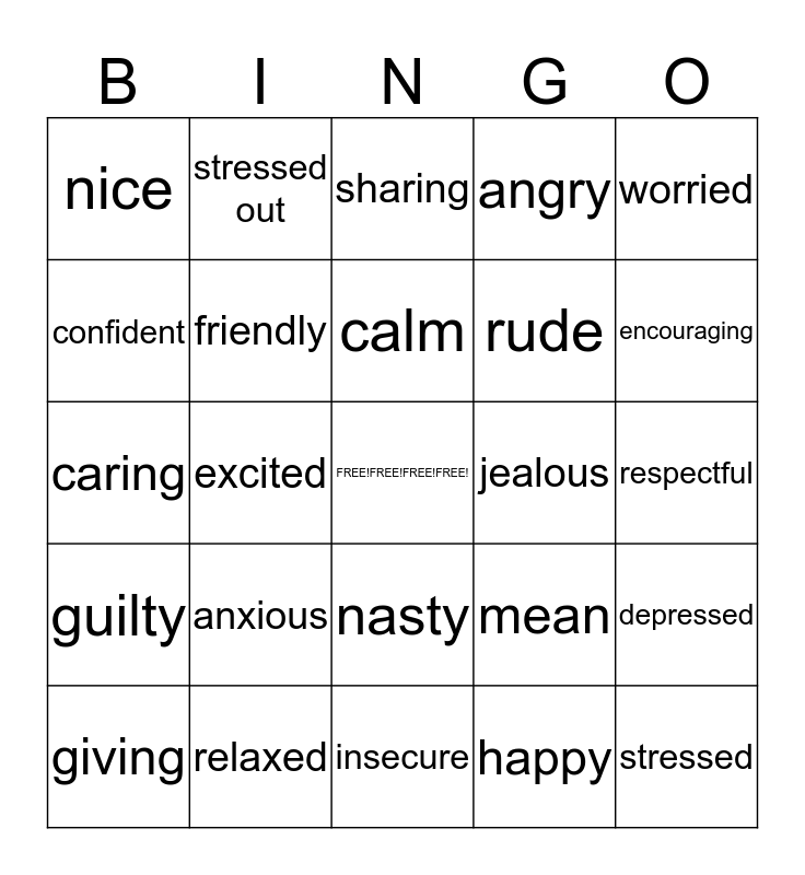 STINKING THINKING Bingo Card