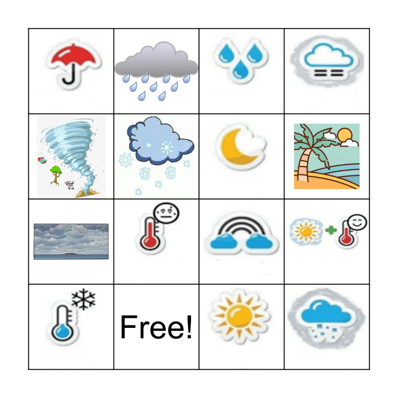 Las Estaciones y el Clima Bingo Card