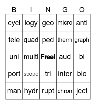 Related Bingo Cards