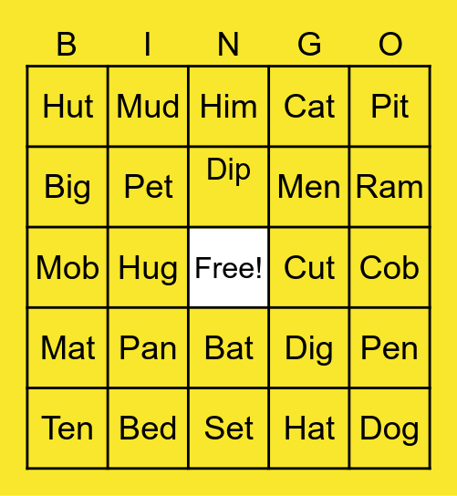 Wacky Wednesday Bingo Card