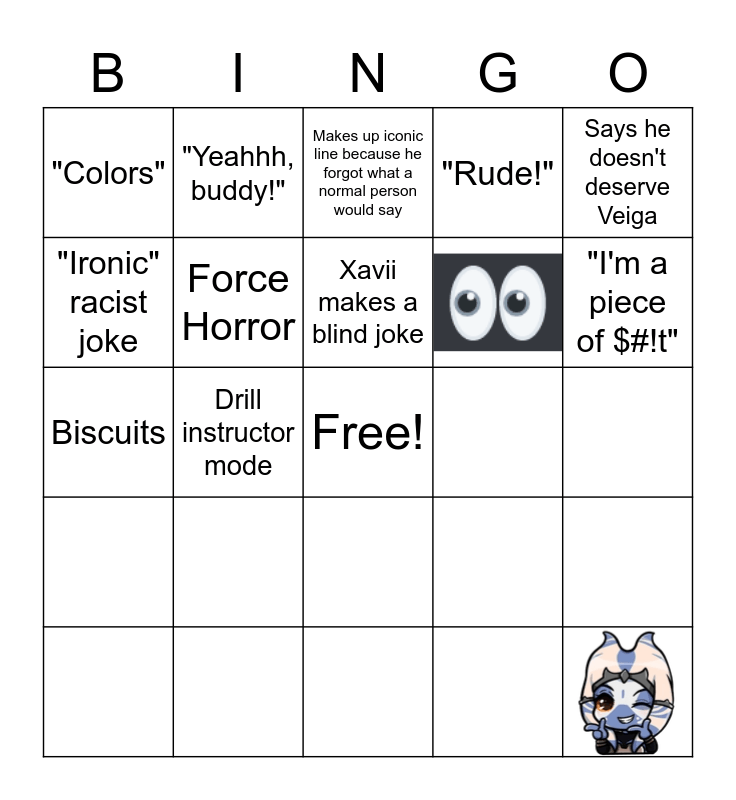NiNi Bingo Card