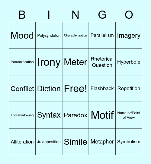 NEHS Bingo Card