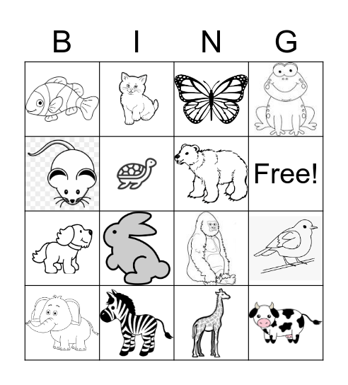 Los Animales 1st Bingo Card