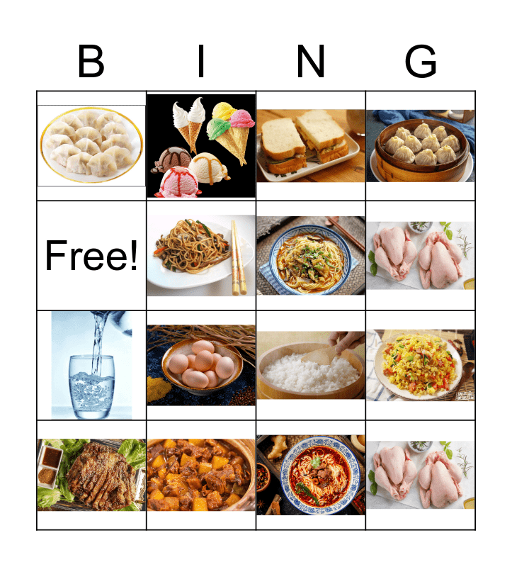Food feast Bingo Card