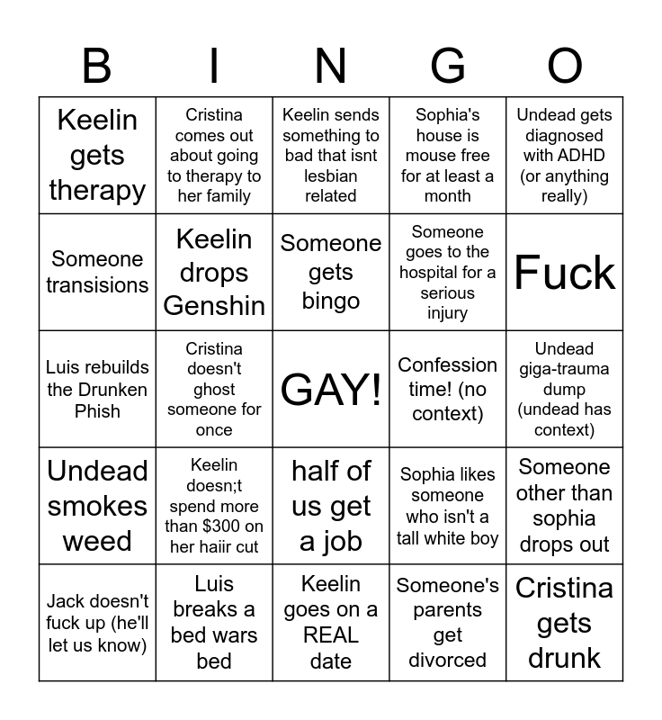 Almost Impossible Bingo 2023 Bingo Card