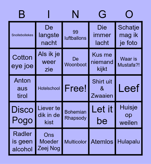 SKI-KAMP BINGOOOO Bingo Card