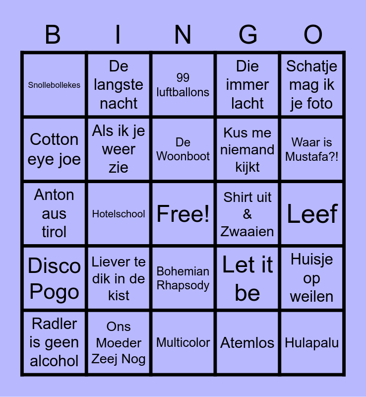 SKI-KAMP BINGOOOO Bingo Card